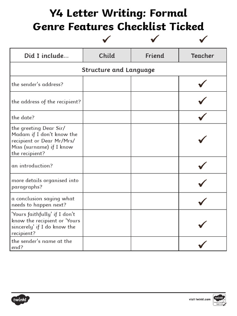 Genre Features Checklists | PDF