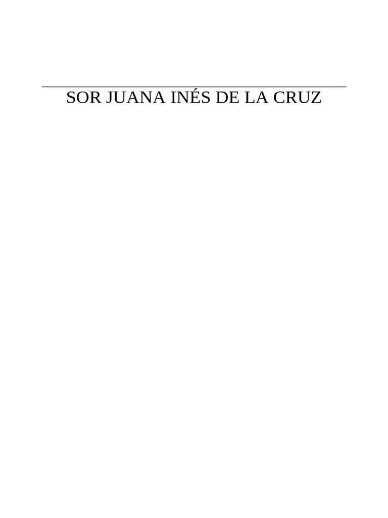 Poesía de Sor Juana Inés de la Cruz | PDF