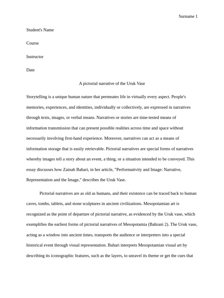 Pictorial Narrative of The Uruk Vase | PDF | Narrative | Mesopotamia