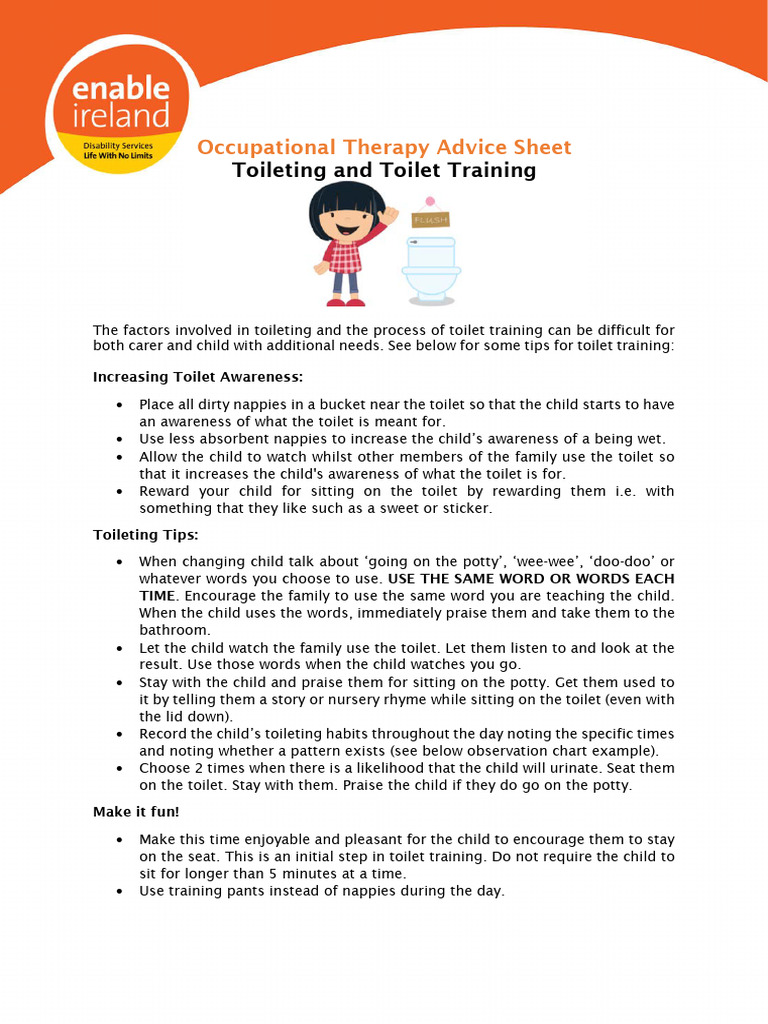 Toileting Independence Information Sheet OT Wicklow (1) | PDF | Toilet