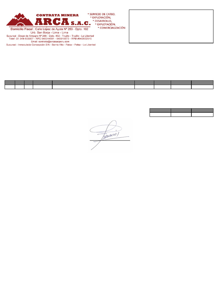 Orden de Activos #0020 - 00984 - Contrata Minera Arca S.A.C. | PDF | Industrias de servicio ...