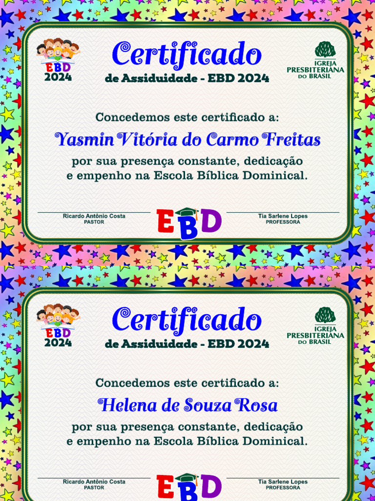 Certificados EBD OK | PDF