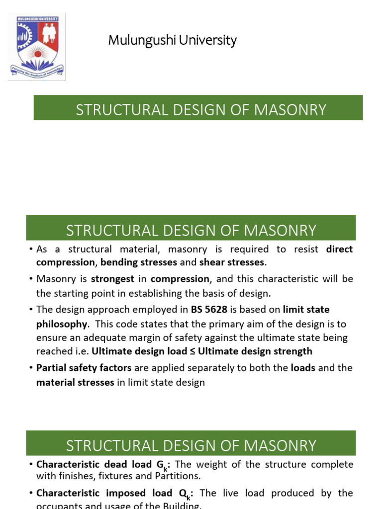 Lecture 3 Design of Vertically Loaded Walls | PDF | Structural Load | Strength Of Materials
