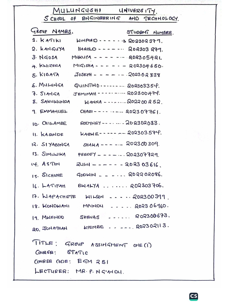 Statics Group Assignment | PDF