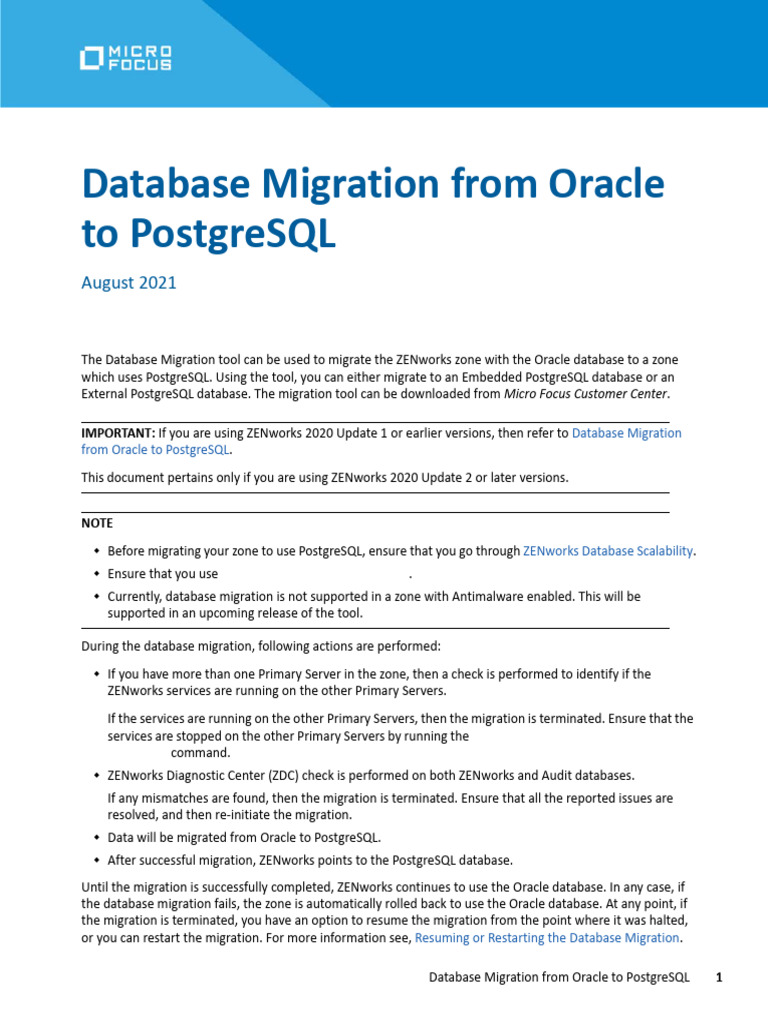 Zen Oracle Postgre Migration | PDF | Postgre Sql | Databases