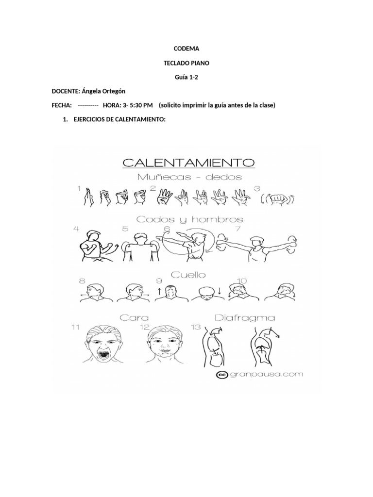 Ejercicios de Piano para Principiantes | PDF