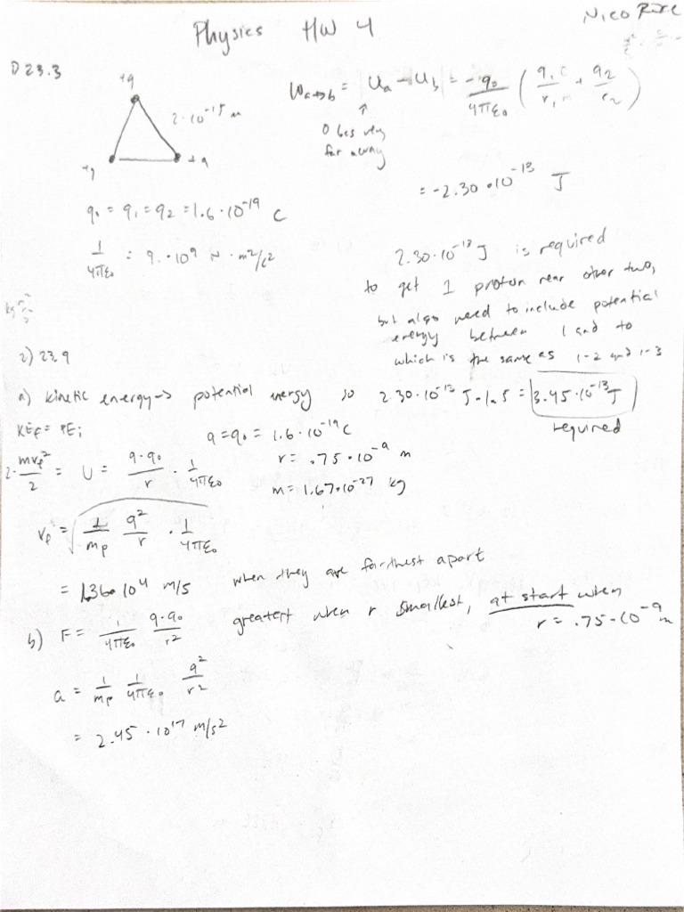 Physics Pset 4 | PDF