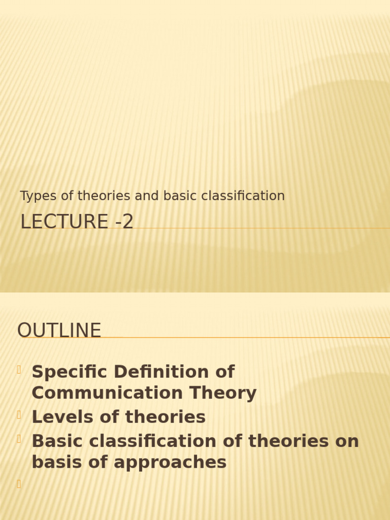 Lecture - 2: Types of Theories and Basic Classification | PDF | Theory ...