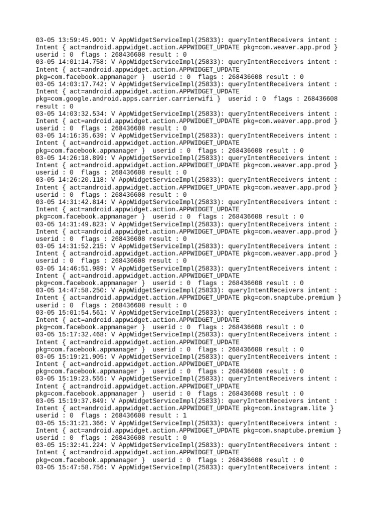 Appwidget History Log1 | PDF