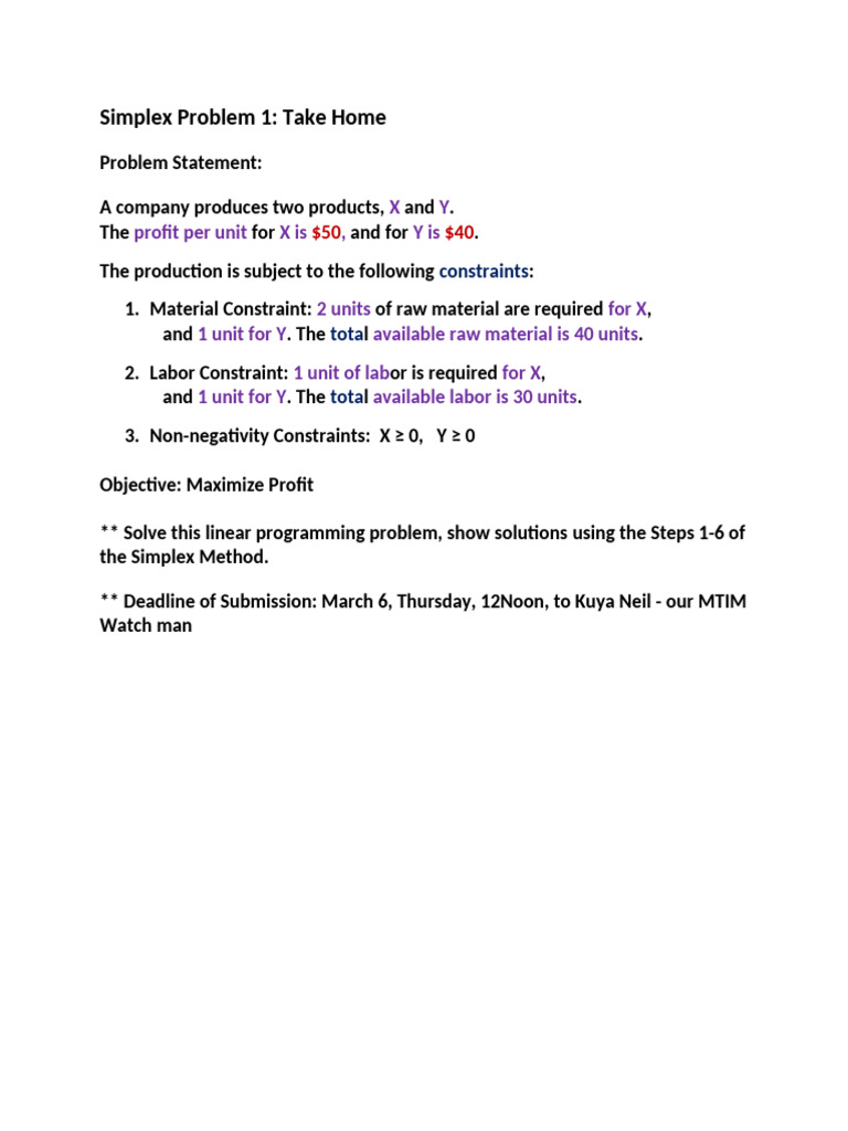 Simplex Problem1 | PDF