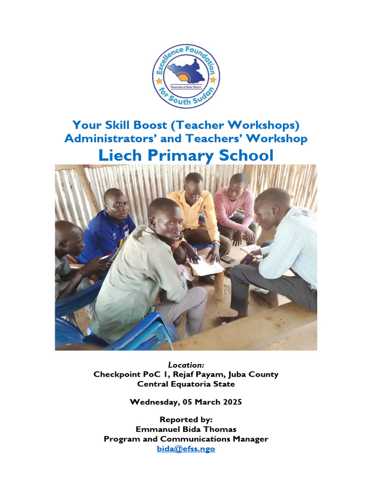 Liech Nursery and Primary School Teachers Workshop Report March 2025 ...