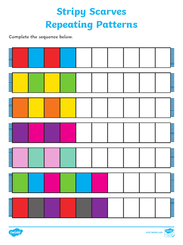 t t 2548655 Stripy Scarves Repeating Patterns Activity Sheet Ver 3 | PDF