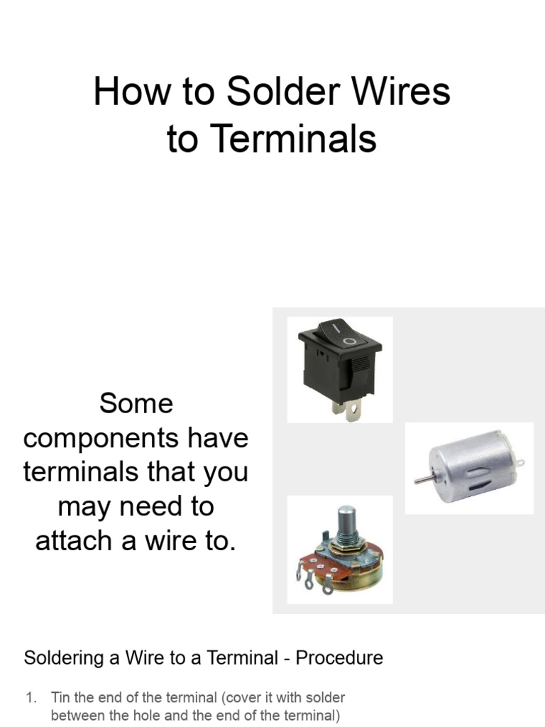 Soldering Wires to Terminals Guide | PDF