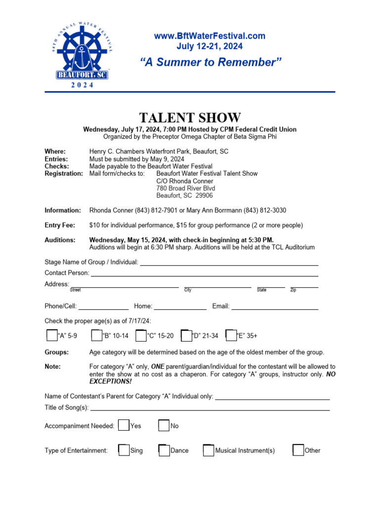 Uploads63896389166168th Talent Show Application PDF | PDF | Indemnity ...