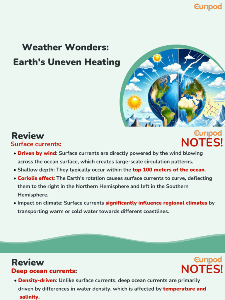 Weather Wonders - Earth's Uneve | PDF | Oceans | Weather