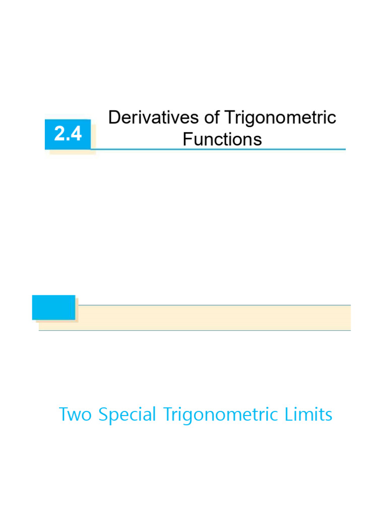 2-4.derivatives of Trigonometric Functions (A) | PDF | Trigonometric ...