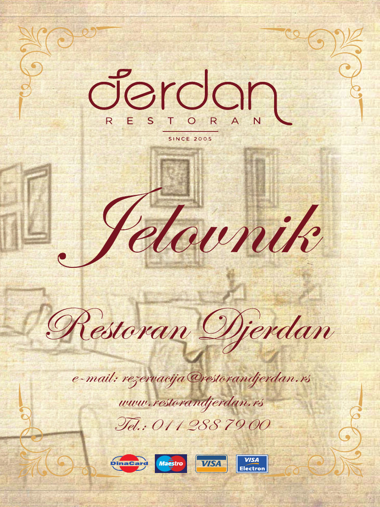 Restoran Djerdan Jelovnik 10 2024 | PDF