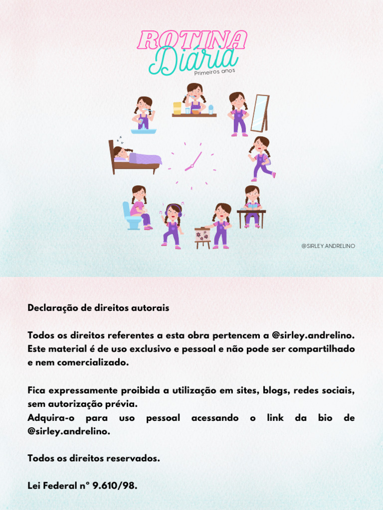 Rotina Educação Infantil Gabi Pdf Pré Escola Alfabetização