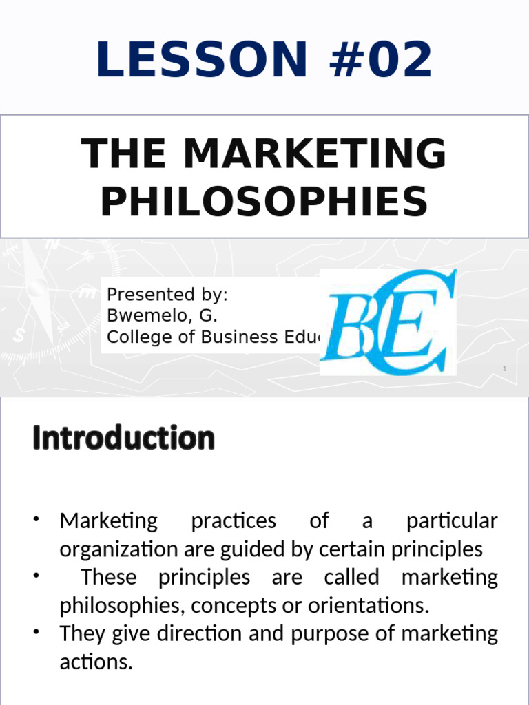 Lesson 2 The Marketing Philosophies | PDF | Marketing | Customer
