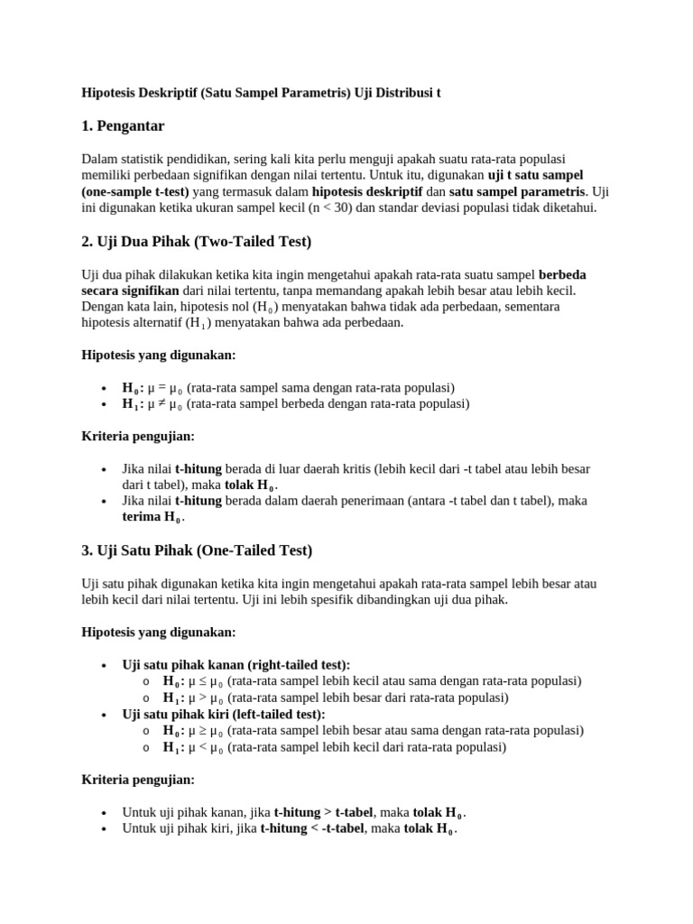 Hipotesis Deskriptif | PDF