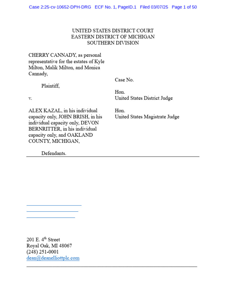 CHERRY CANNADY, As Personal Representative For The Estates of Kyle ...