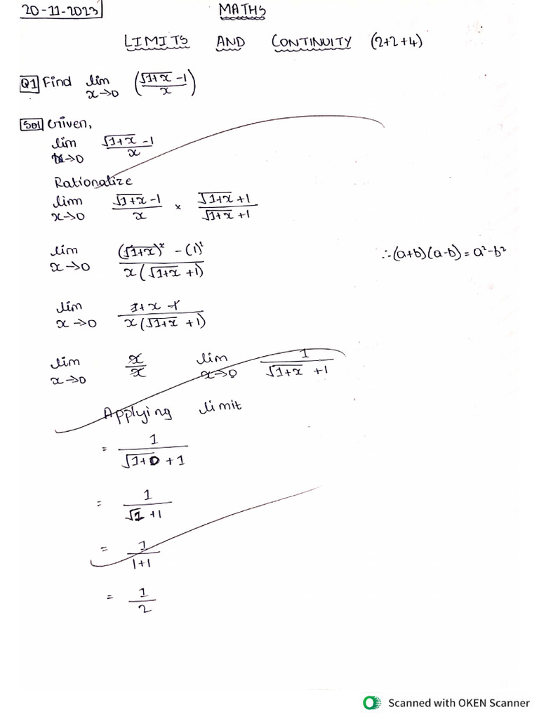 Limits (Vsaq's) | PDF