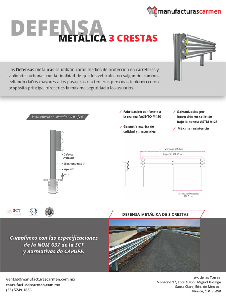 Defenza Metalica de 3 Crestas Manof Carmen | PDF