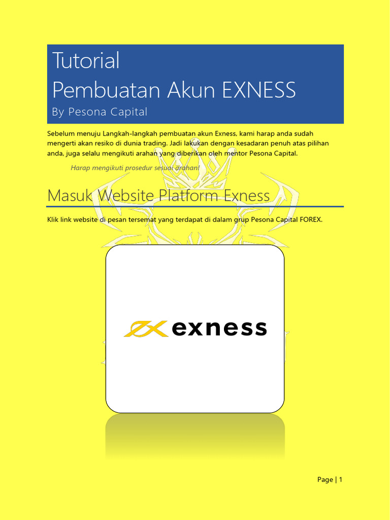 Tutorial Registrasi Exness | PDF