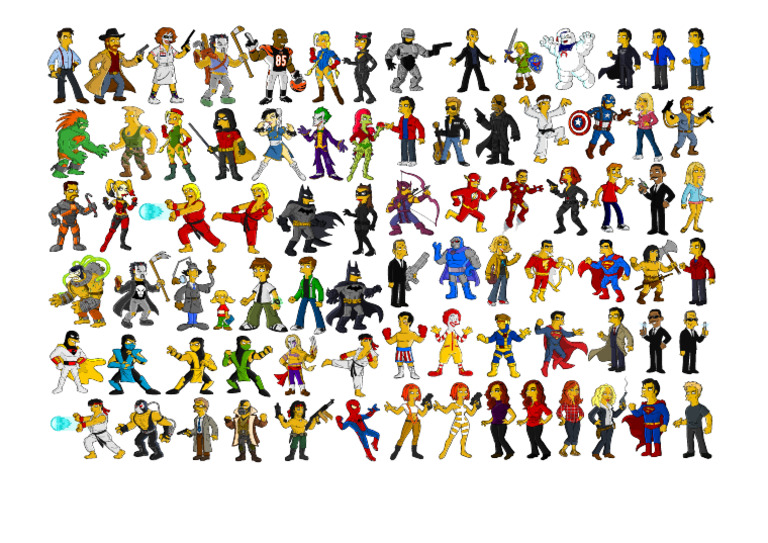 Vectores Editables Marvel Statues Simpson Bart, Lisa, Homer, Marge ...