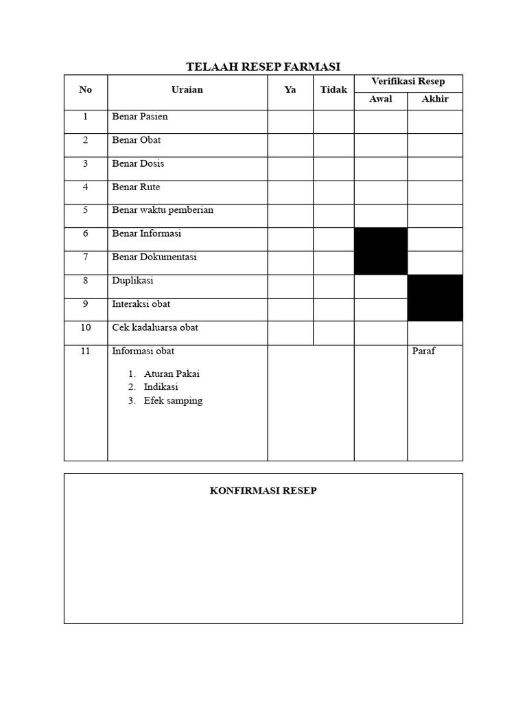 Telaah Verifikasi Resep Farmasi | PDF