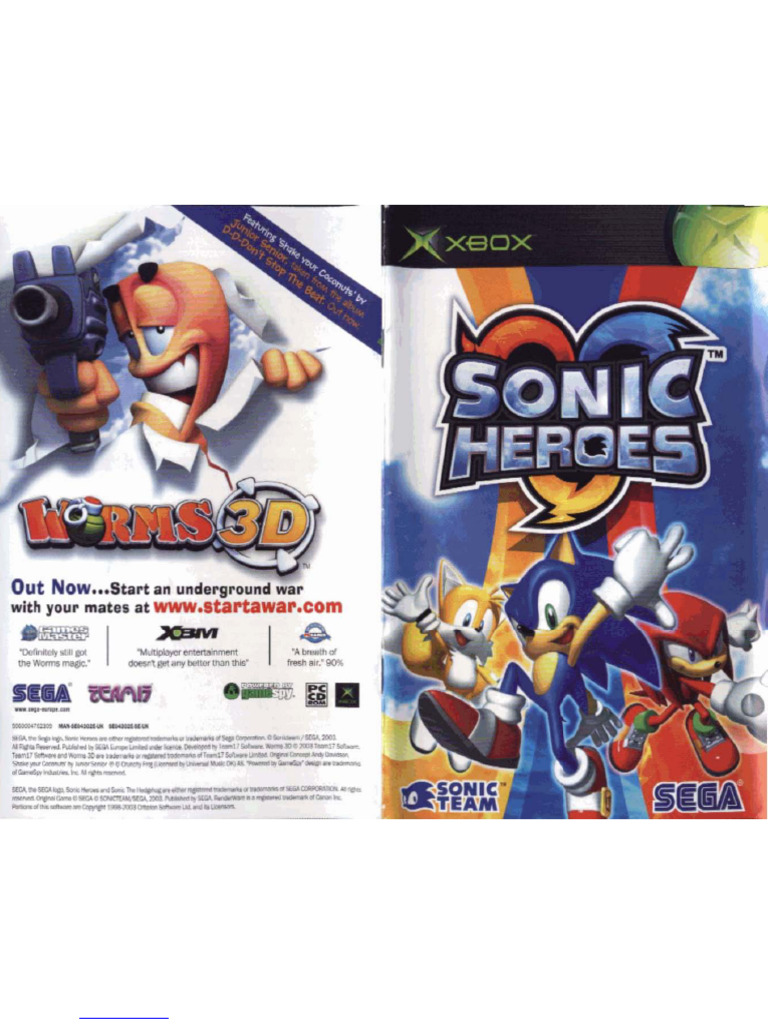 Sonic Heroes Instruction Manual | PDF