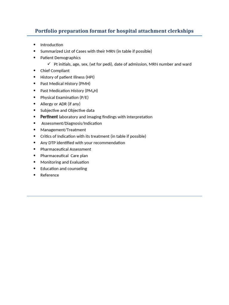 Portfolio Format | PDF