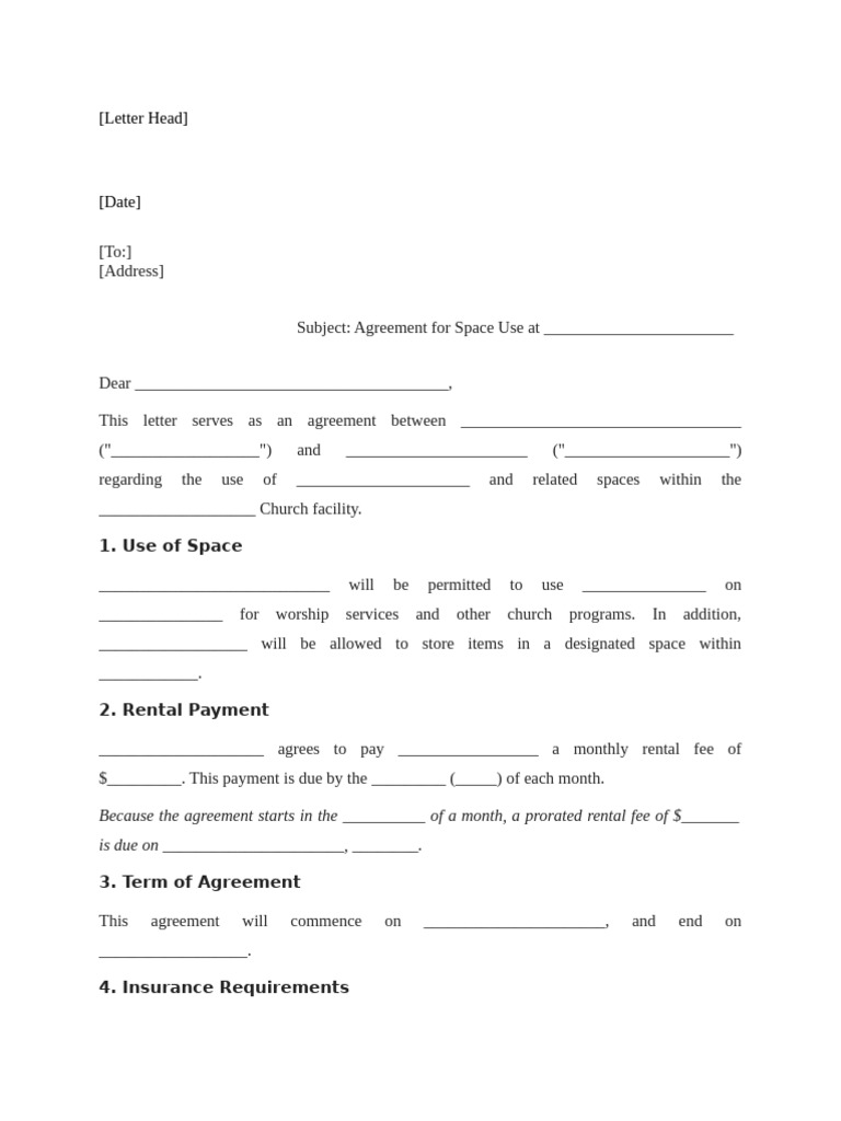 Sample_Building Use Aggreement_2024 | PDF | Insurance | Lease