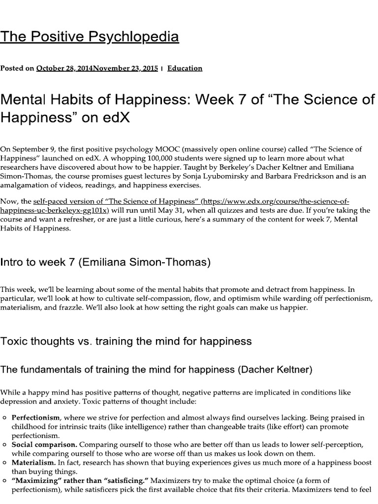 Mental Habits of Hap | PDF