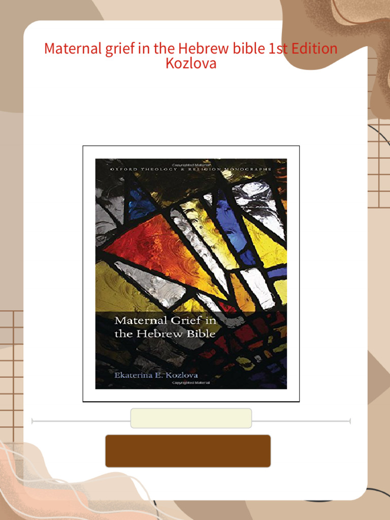 Maternal Grief in The Hebrew Bible 1st Edition Kozlova | PDF | Grief