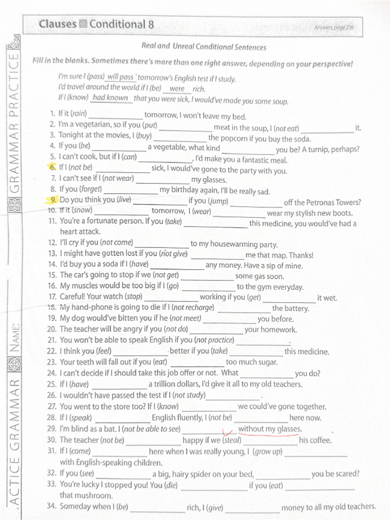 Conditionals GRAMMAR PRACTICE-1 | PDF