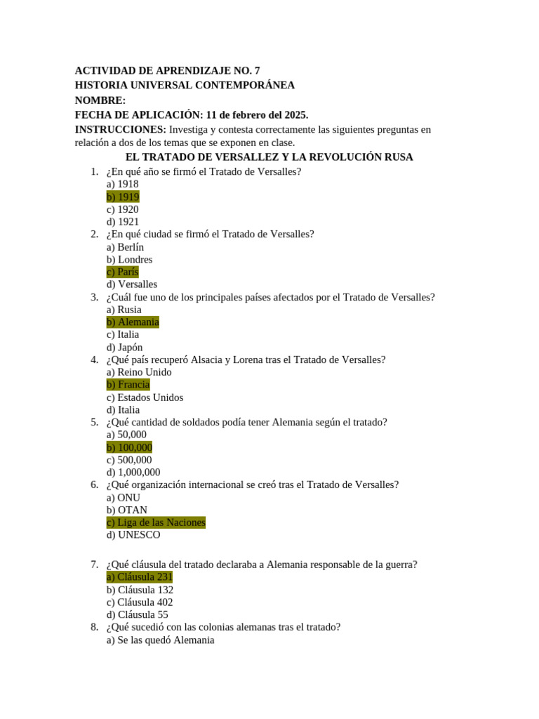 Actividad de Aprendizaje No. 7 | PDF | Imperio ruso | revolución rusa