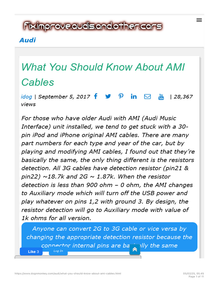 Understanding Audi AMI Cables | PDF | Usb | I Pod
