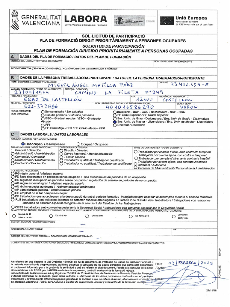 Labora 2025 Carretillero Miguel Angel Matilla Paez (1Âº GS Automocion ...