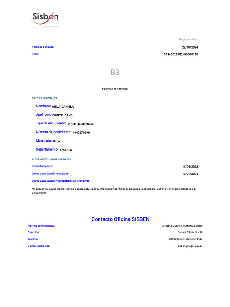 Index - Consulta Categoria Sisbén IV | PDF