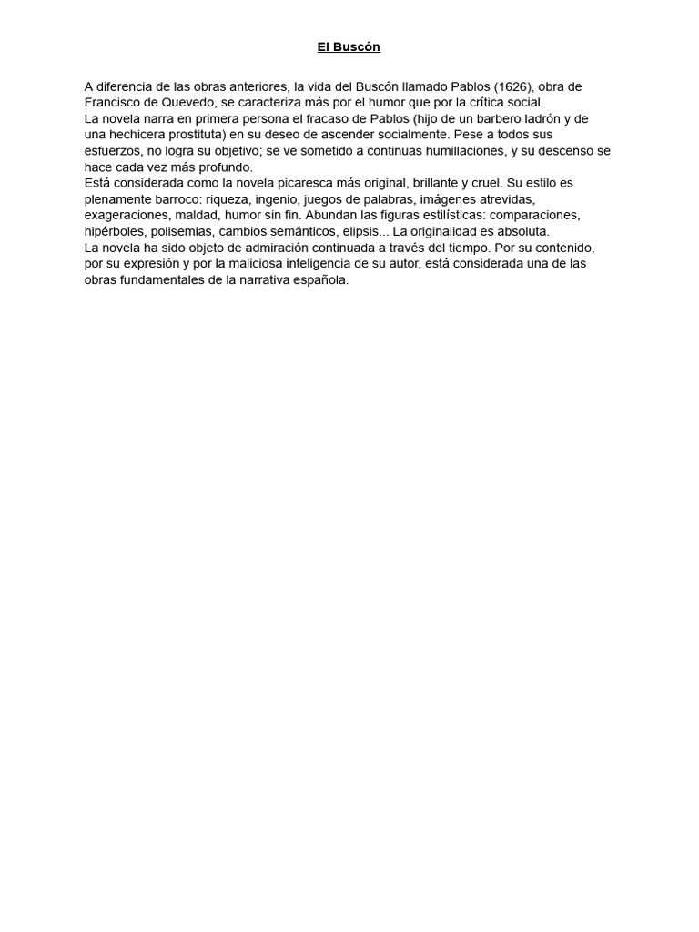 El Buscón | PDF