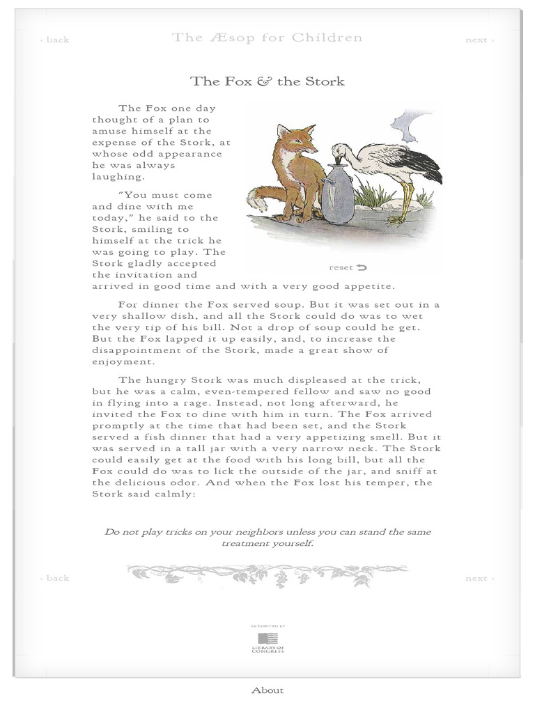 The Fox and the Stork Fable | PDF