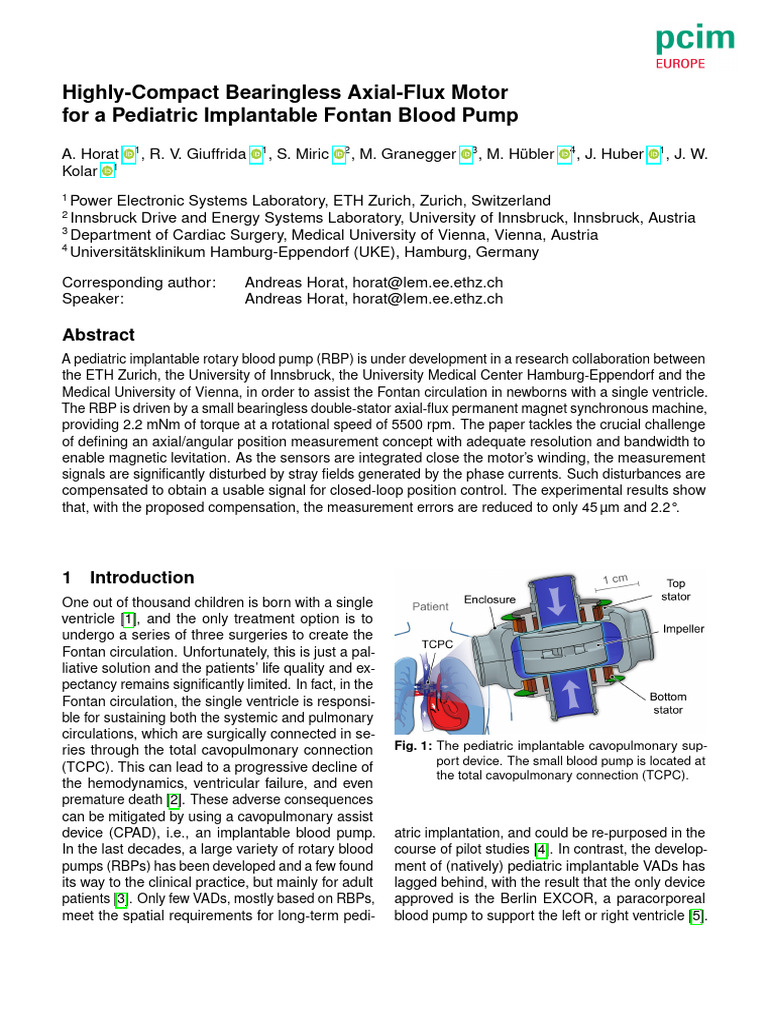 Highly Compact Bearingless Axial Flux Motor For A Pediatric Implantable ...