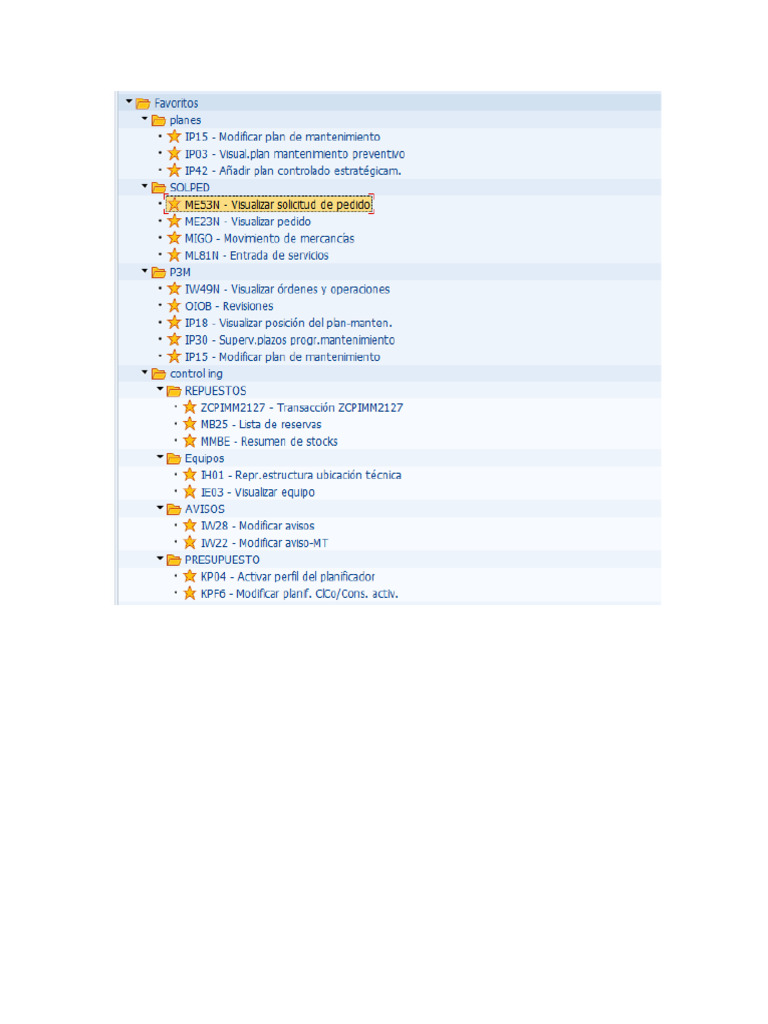 Transacciones SAP PM | PDF