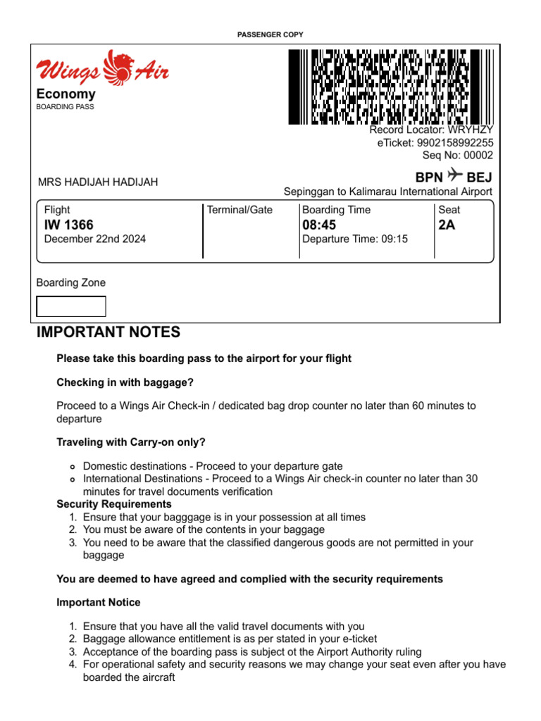 MRS Hadijah Hadijah | PDF | Aviation