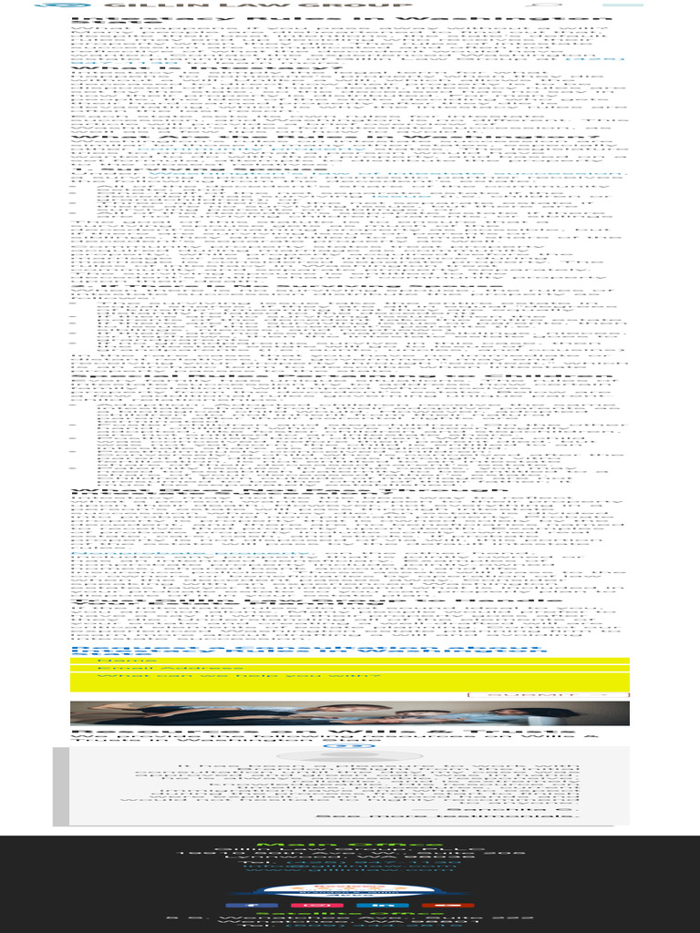 Intestacy Rules in Washington State - Gillin Law Group, PLLC | PDF ...