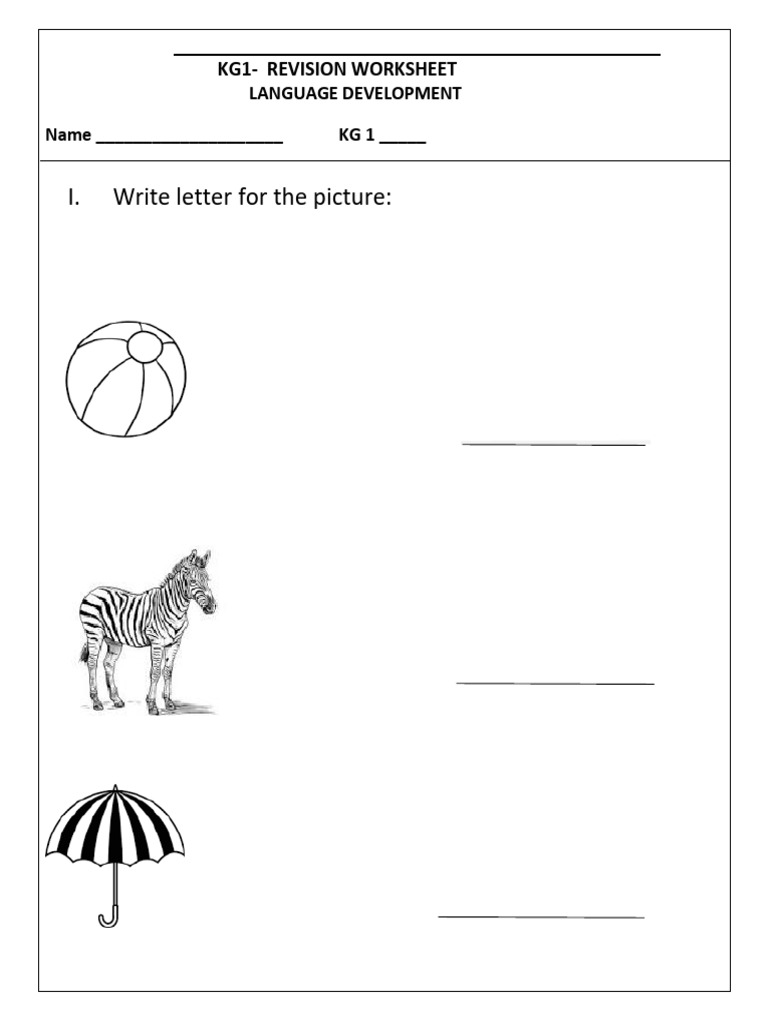 KG1 - LD-REVISION WORKSHEET - 3rd TERM PDF | PDF