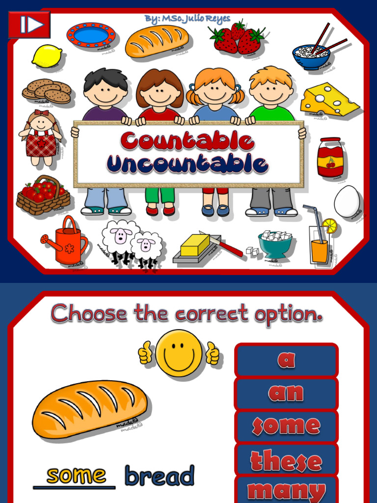 Countable and Uncountable Nouns - Game | PDF
