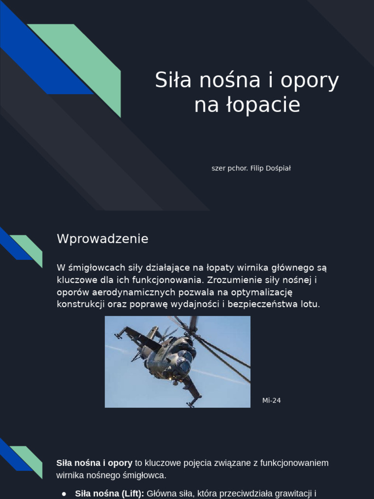 Siła Nośna I Opory Ruchu | PDF