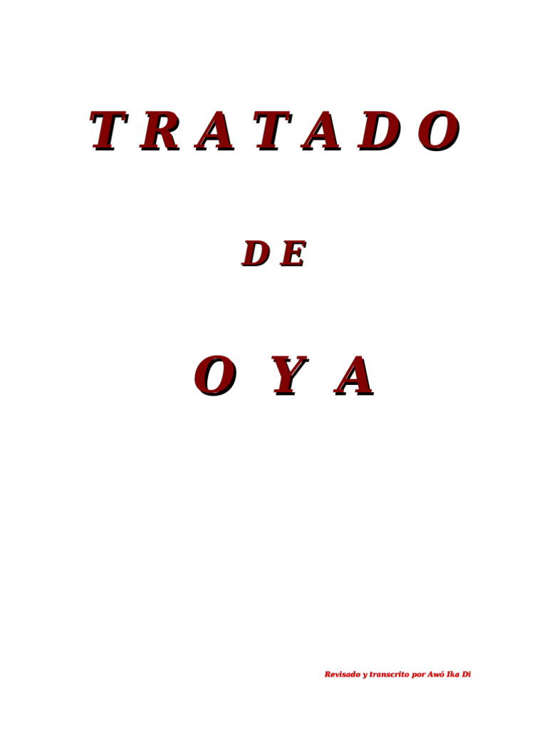 TRATADO DE OYA | PDF | Santeria